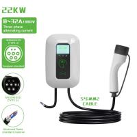 China Ev Charger Type 2 32A 22KW Ev Charging Holder 3 Phase Wallbox Electric Car Charging Station for sale