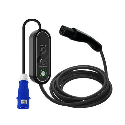 China IP55 Protection Level NACS Connector 7KW Industrial Plug Fast AC Portable EV Charger for Tesla Home Charging Station Pile for sale