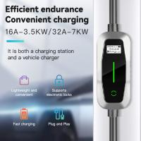 China GBT 3.5KW 7KW Type 2 EV Portable Charger Adjustable Current 16A 32A 40A CE ROHS Certified Output Current 8A/10A/13A/16A/32A for sale