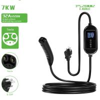 China EV Charger E-Mingze Fast Charging Portable 32a 7kw T-Esla Charger Waterproof for sale