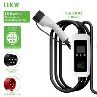 China Portable EV Charger 16A AC Current For Electric Vehicle Charging Station 3 Phase for sale