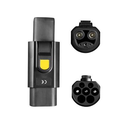 China 32A 220V Waterproof Portable EV Charging Adapters PC Copper NACS Type2 to Tesla 7KW Chargers Connector Charging Stations for sale