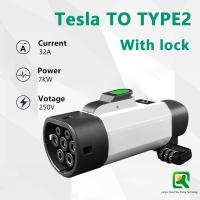 China CE Approved 7KW 32A 220V NACS TO TYPE2 Adapter with lock charging head EV Charger Connector Adapter for Electrical Cars Portable artifact for sale