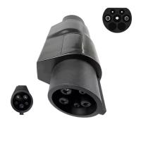 China 32A 250VAC Black Type 1 to Type 2 EV Charging Adapter for J1772 Car Charger Converter 240v Input Voltage for sale