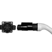 China 32A 250VAC Black Type 1 to Type 2 EV Charging Adapter for J1772 Car Charger Converter 240v Input Voltage for sale