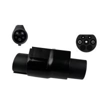 China Black Electric Vehicles Type 2 to Type 1 EV Charging Adapter with 220V Input Voltage for sale