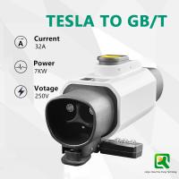 China Portable 7KW 32A Tesla to GBT EV Charger Converter PC Copper Black Condition Tesla Charging Adapter for GBT Car for sale