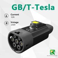 China GBT to Tesla EV Charger Adapter 220v 7kw 32A for Charging of Black Tesla Vehicles for sale