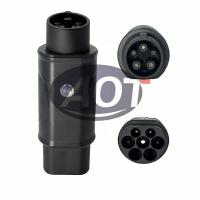 China J1772 Electric Vehicle Charging Adapter Type 2 to Type 1 with Start / Stop Button for sale