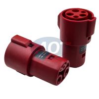China PVC Red 60A Electric Vehicle Charge Adaptor Charger Supercharger Type1 To Tesla EV Car Adapter for sale