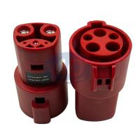 China PVC Red 60A Electric Vehicle Charge Adaptor Charger Supercharger Type1 To Tesla EV Car Adapter for sale
