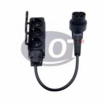 China 16 Amps BLACK TYPE 2 TO 3 X SCHUKO EV Charging Adapter for Car Electric Charger BLACK for sale