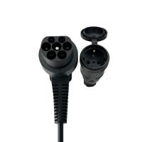 China 16A Type 2 Plug to Schuko Socket EV Adapter 0.5m Length Thermo Plastic Housing CE Certified for sale