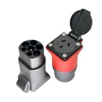 China High Temperature Resistant PC Type 2 to AU Socket EV Charger Adapter for Mennekes 230V Sockets AS/NZS 33112 Black Finish for sale