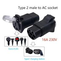 China 220-240V AOTAI EV Charger Plug Type 2 to Schuko Adapter for Hyundai Ioniq 5 within BLACK Design for sale