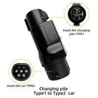 China Portable Electric Vehicle Charging Pile Adapter Type1 to Type2 Converter with Overcurrent Protection and 7kW Output Power for sale