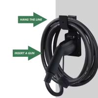China GBT Dummy Socket Wall Mounted Black J-Hook GBT Cable Holster EV Charging Cable Holder for sale