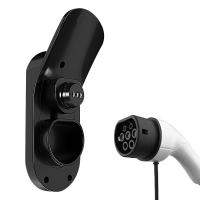 China EV Charger Type 2 Plug Cable Holder Wall Mount Bracket Socket Black For Retrofit / Upgrade for sale