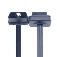 China GPS Tracker Diagnostic Flat Thin As Noodle Male to Female Extension Cable Engine Analyzer Low Profile 24V OBD2 16Pin Cable for sale