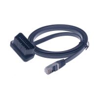 China PA66 GF ABS PC Material RJ45 Diagnostic Cable OBD2 16PIN OBD Male Connector to RJ45 Connector OBDII Adapter Extension Flat Cable for sale