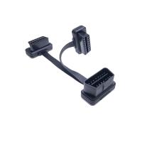 China Samples Order Accepted 12V Flat and Thin OBD2 16 Pin 1 Male To Dual Female Y Splitter Extension Cable for Diagnostic Tool for sale