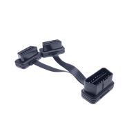 China Samples Order Accepted 12V Flat and Thin OBD2 16 Pin 1 Male To Dual Female Y Splitter Extension Cable for Diagnostic Tool for sale