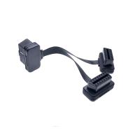China Samples Order Accepted 12V Flat and Thin OBD2 16 Pin 1 Male To Dual Female Y Splitter Extension Cable for Diagnostic Tool for sale