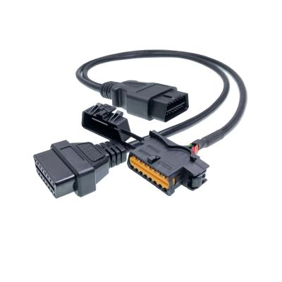 China Offer Drawing Universal OBD II OBD2 Splitter Extension Y Cable Adapter J1962 for GPS Tracking Devices Diagnostic for sale