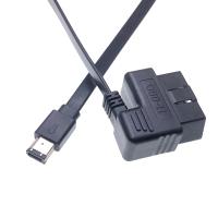 China 1990-1996 OBD2 Extension Cable 12V Right Angle OBD 16PIN OBDII Male to IEEE1394 Female Flat Cable Normal Length 30cm Custom for sale
