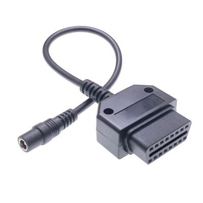 China Samples Order Accepted Customized OBD2 16PIN OBDII Female to DC Connector Extension Cable for Automotive for sale