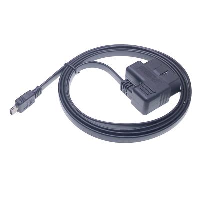China OBD Diagnostic Tool Customized 50CM Right Angle OBD2 OBDII OBD Male to Samsung 12PIN Ribbon Extension Cable for sale