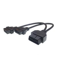 China 12V/24V Voltage AOTAI Assembly 50CM OBD Male to 2 Female Splitter Y 16 Pins OBD II Extension Cable Adapter for sale