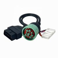 China 2x20PIN Tesla 40P Connector to Green J1939 Compatible for 9PIN Truck Adapter and OBD2 16PIN Connector Cable Material Custom for sale
