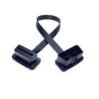 China OBD Diagnostic Tool 24V Low Profile Flat 9PIN OBD2 OBDII Male to Female Cable with GPS Tracking in Black for sale