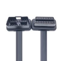 China OBD Diagnostic Tool 24V Low Profile Flat 9PIN OBD2 OBDII Male to Female Cable with GPS Tracking in Black for sale