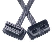 China OBD Diagnostic Tool 24V Low Profile Flat 9PIN OBD2 OBDII Male to Female Cable with GPS Tracking in Black for sale