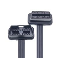 China OBD Diagnostic Tool 24V Low Profile Flat 9PIN OBD2 OBDII Male to Female Cable with GPS Tracking in Black for sale