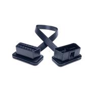 China OBD Diagnostic Tool 24V Low Profile Flat 9PIN OBD2 OBDII Male to Female Cable with GPS Tracking in Black for sale