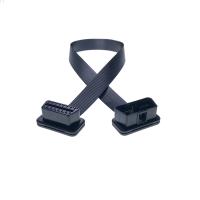 China 50CM Low Profile 24V Extension OBDII 16PIN Male to Female Flat Cable for GPS Tracker Normal Plug Material PA66 GF ABS PC for sale