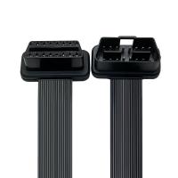China 50CM Low Profile 24V Extension OBDII 16PIN Male to Female Flat Cable for GPS Tracker Normal Plug Material PA66 GF ABS PC for sale