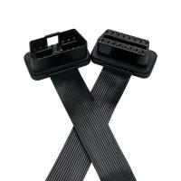 China 50CM Low Profile 24V Extension OBDII 16PIN Male to Female Flat Cable for GPS Tracker Normal Plug Material PA66 GF ABS PC for sale