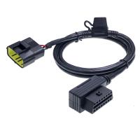 China AOTAI 12PIN TE Housing Equivalent Connector to OBD2 16PIN Right Angle Cable for Automotive Wiring Harness 26awg 2007-2010 for sale