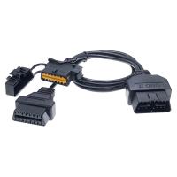 China Shell Assemble Type J1962 OBDII 16PIN Male to 2 Female Splitter Y Cable for Vehicle Diagnostic Tool -30°C 80°C for sale
