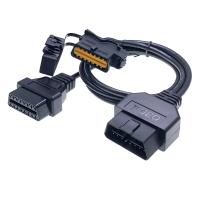 China Shell Assemble Type J1962 OBDII 16PIN Male to 2 Female Splitter Y Cable for Vehicle Diagnostic Tool -30°C 80°C for sale