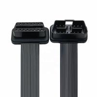 China 16pins Connected Fully AOTAI OBD-II Low Profile OBD 2 OBD ii Male to Female Ribbon Extension Diagnostic Cable for ALL CAR for sale