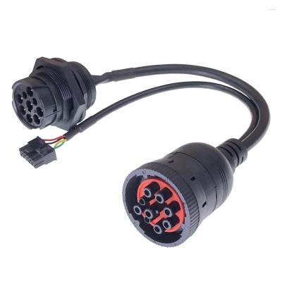 China 12V/24V Custom Assembly Overmolding Deutsch 9 PIN J1939 Male to J1939 Female and Molex 3.0 2x6 12P Housing Cable for sale