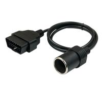 China Black Normal Color AOTAI OBDII to Cigar Jack J1962 Male 16pin OBD2 to Cigarette Lighter Female for ECU Emergency Power Supply for sale