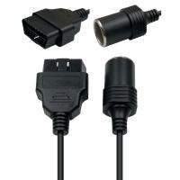 China Black Normal Color AOTAI OBDII to Cigar Jack J1962 Male 16pin OBD2 to Cigarette Lighter Female for ECU Emergency Power Supply for sale