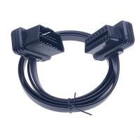 China OBD2 Extension Cable Male to Female Diagnostic Tool with PA66 GF ABS PC Normal Plug Material and Black Color for sale