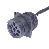 China Custom 16pin OBD2 Interface to Type 1 Black J1939 9pin Male and Deutsch J1939 9pin Female Heavy Duty Truck Diagnose Y Cable for sale